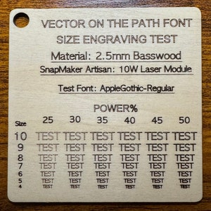 Snapmaker Luban Material Laser Test Files - Etsy