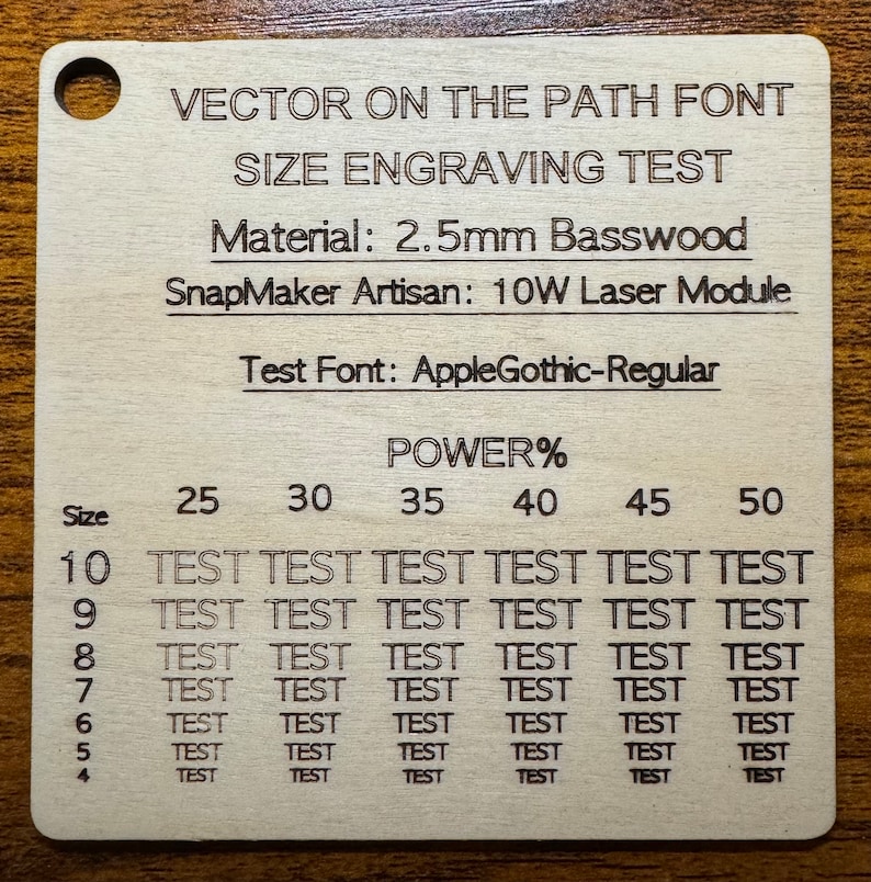 Snapmaker Luban Material Laser Test Files - Etsy