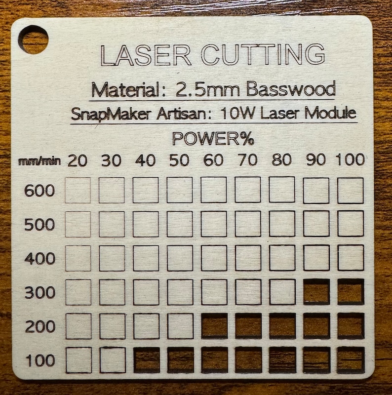Snapmaker Luban Material Laser Test Files - Etsy