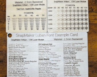 Thick Cut Test, Laser Material Template, Thin Cut Test, Laser Printer ...