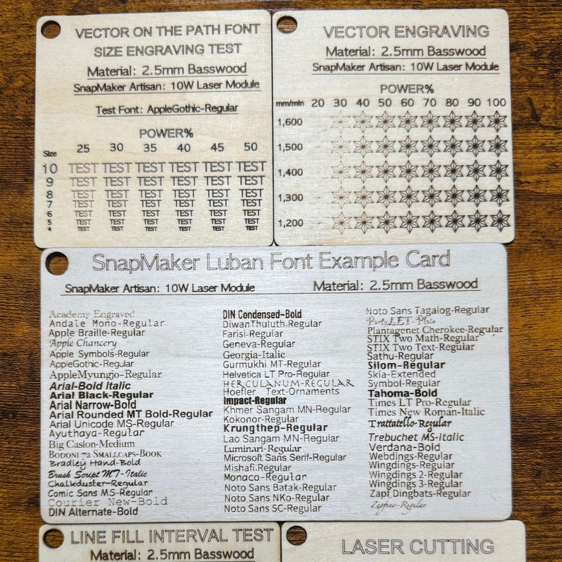Snapmaker Luban Material Laser Test Files - Etsy