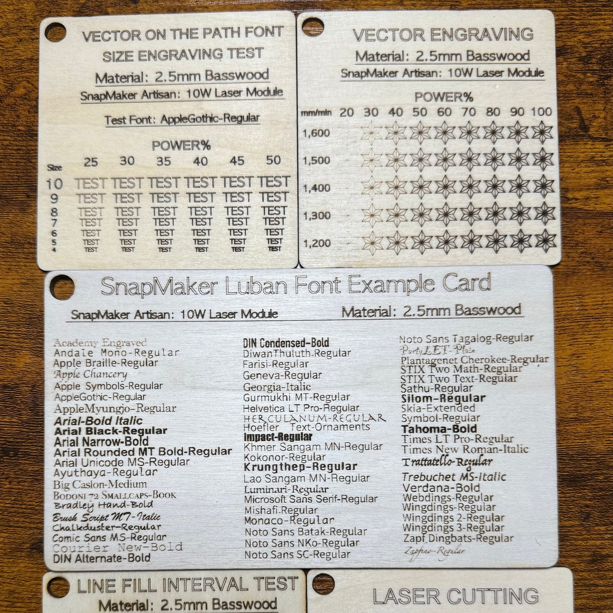 Snapmaker Luban Material Laser Test Files - Etsy