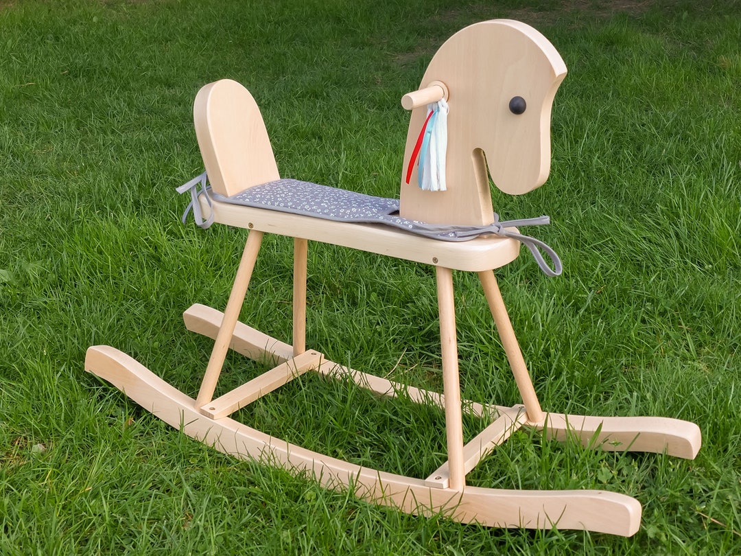 Wooden Rocking Horse With Saddle, Photo Prop, Child's Room Decoration ...