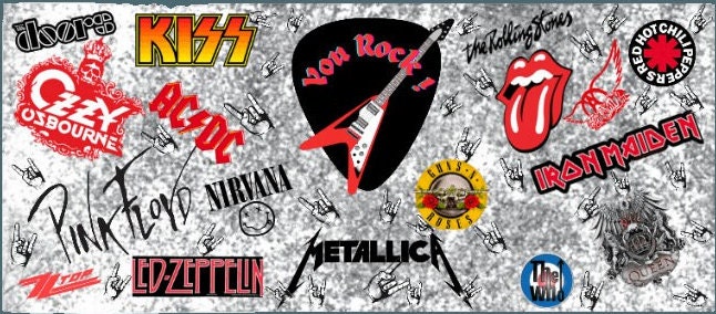 You Rock Band Logo 11oz Mug Wrap, Heavy Metal Mug Wrap Png Sublimation ...