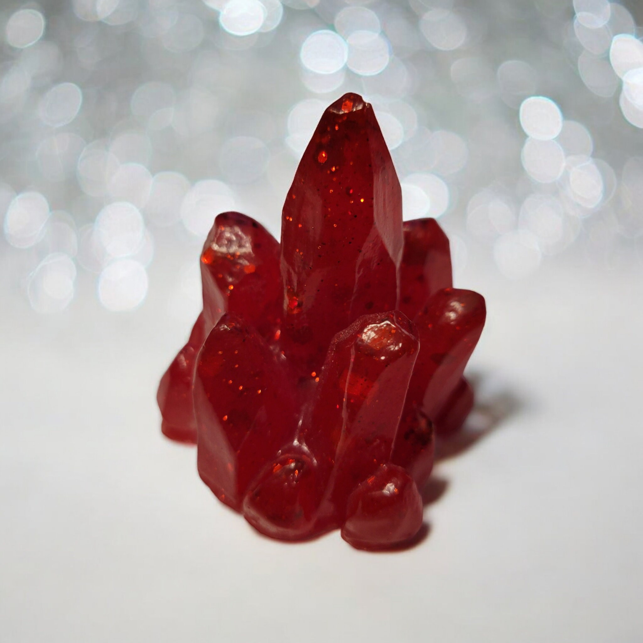 Red Crystal Cluster With Sparkles - Etsy