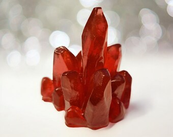 Red Crystal Cluster With Sparkles - Etsy