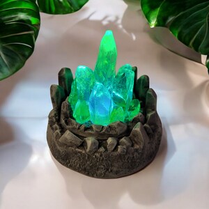 Glowing Green Crystal Cluster (with LED Light) - Etsy