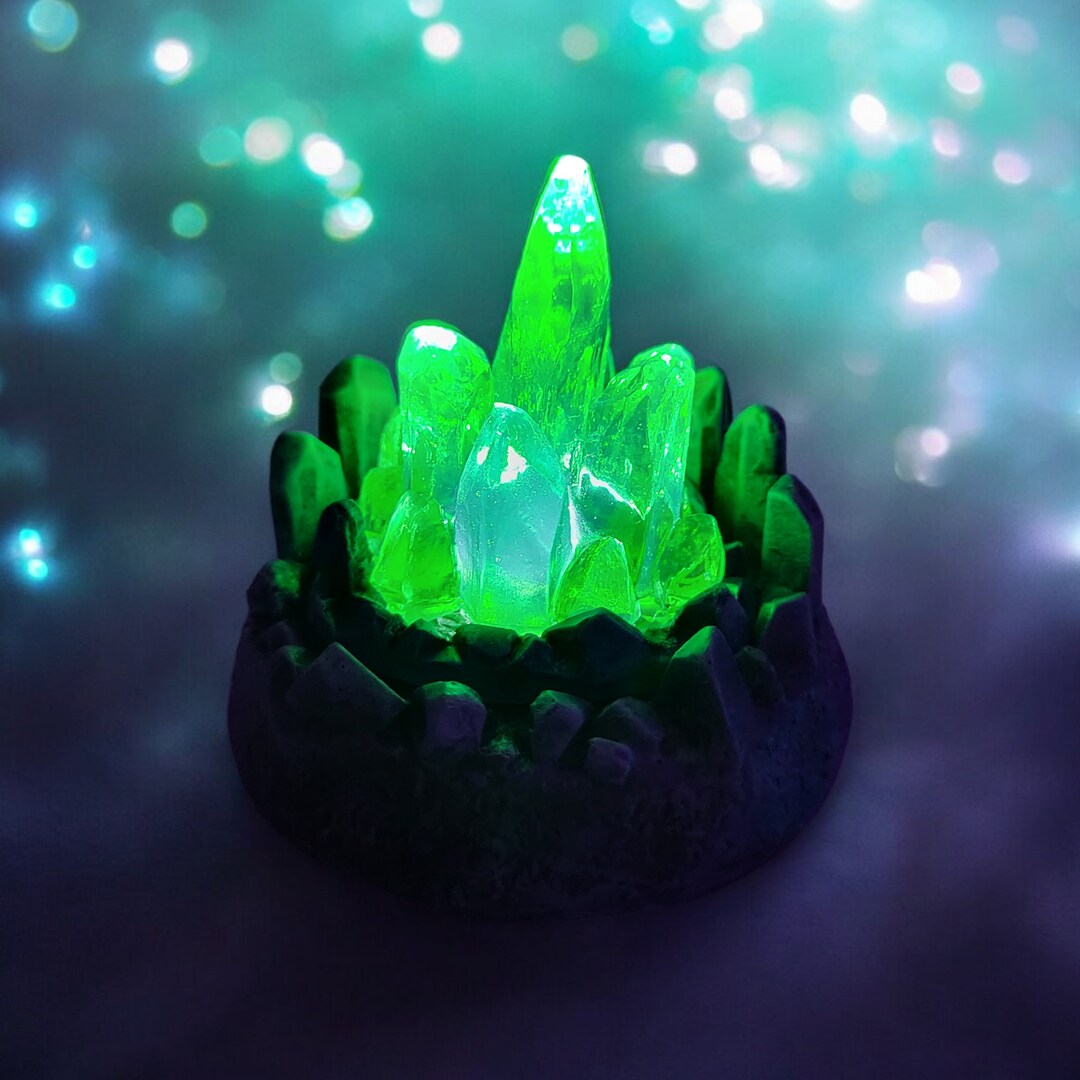 Glowing Green Crystal Cluster (with LED Light) - Etsy