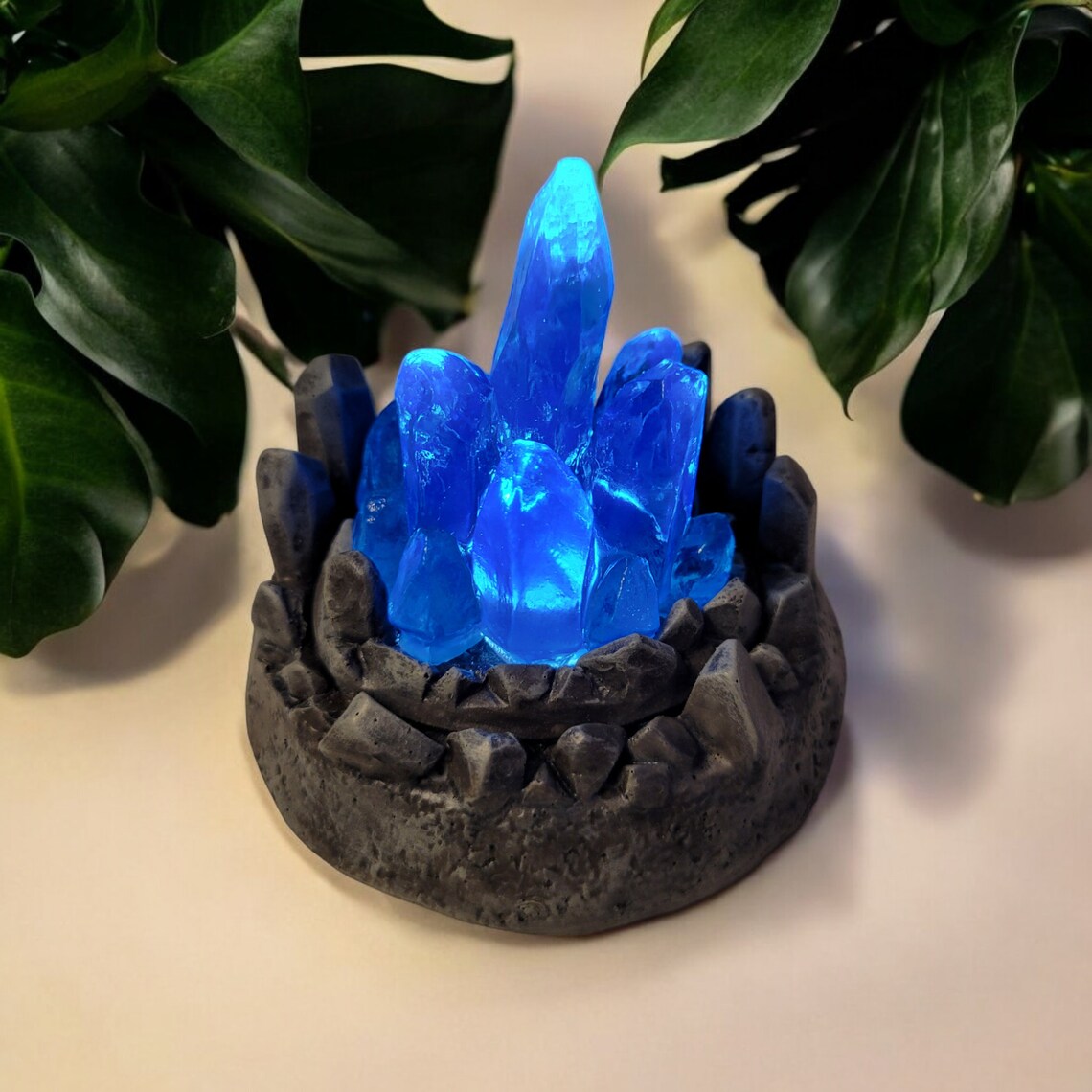 Glowing Teal Blue Crystal Cluster (with LED Light) - Etsy