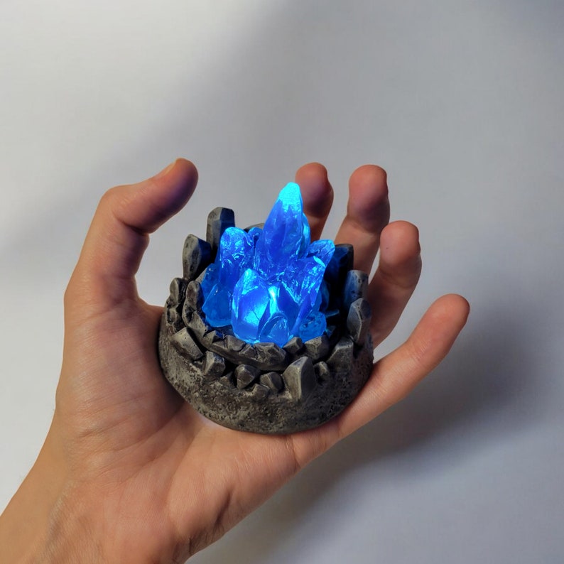 Glowing Teal Blue Crystal Cluster (with LED Light) - Etsy