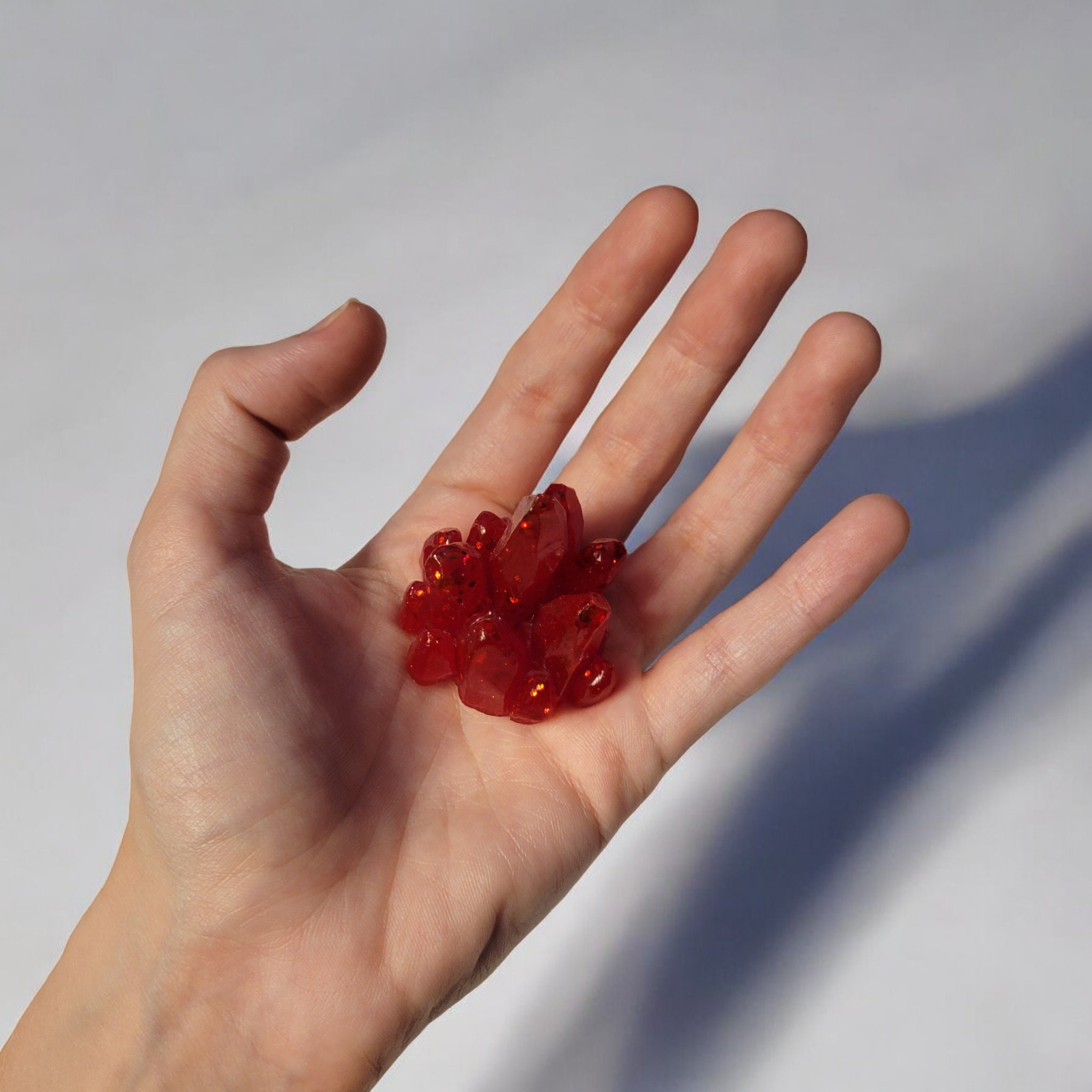 Red Crystal Cluster With Sparkles - Etsy