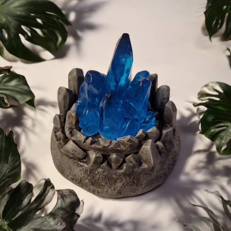 Glowing Teal Blue Crystal Cluster (with LED Light) - Etsy