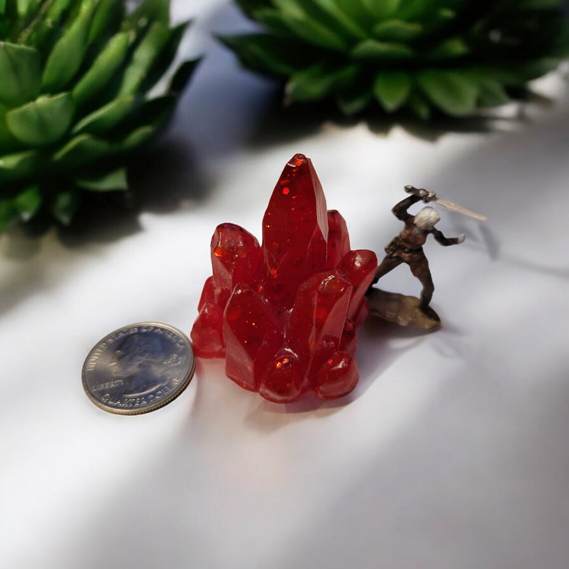 Red Crystal Cluster With Sparkles - Etsy