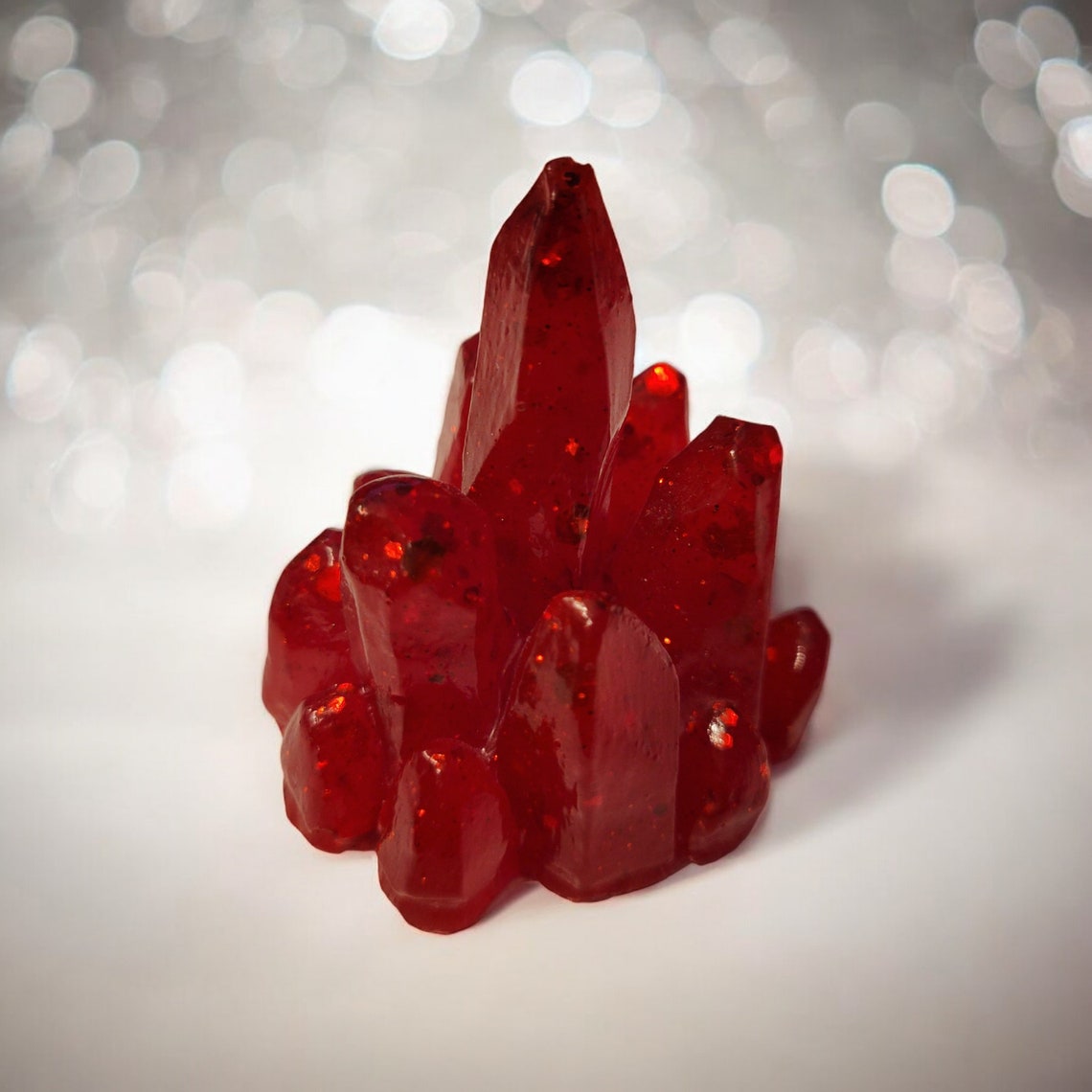Red Crystal Cluster With Sparkles - Etsy