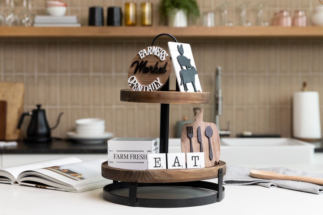 Tiered Tray Decor, Tiered Tray Signs, Farmhouse Decor, Kitchen Decor ...