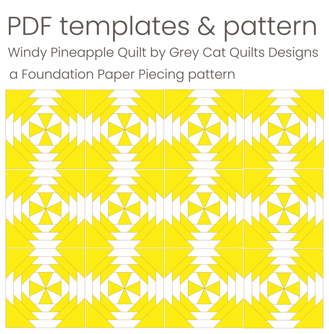 Windy Pineapple Foundation Paper Piecing Pattern - PDF Download - Etsy