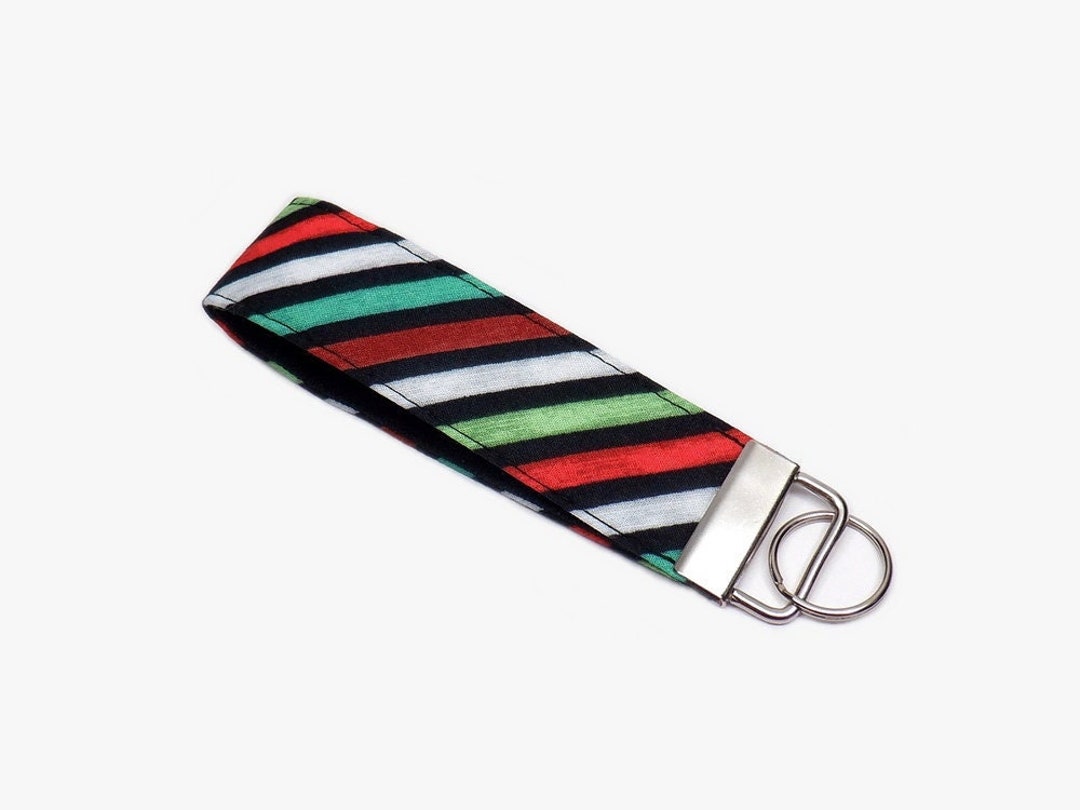 Candy Stripes Key Fob Candy Cane Keychain Christmas Key Fob - Etsy