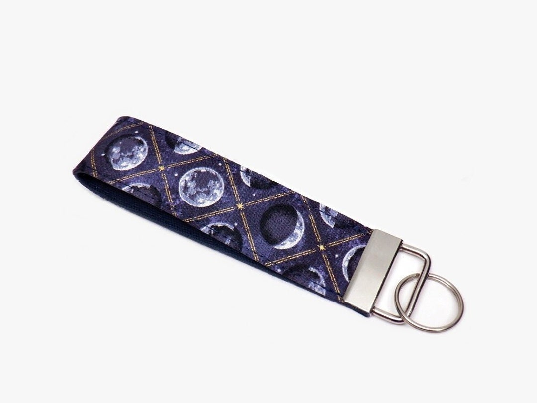 Moon Phases Key Fob, Moon Keychain, Celestial Key Fob, Lunar Keychain ...