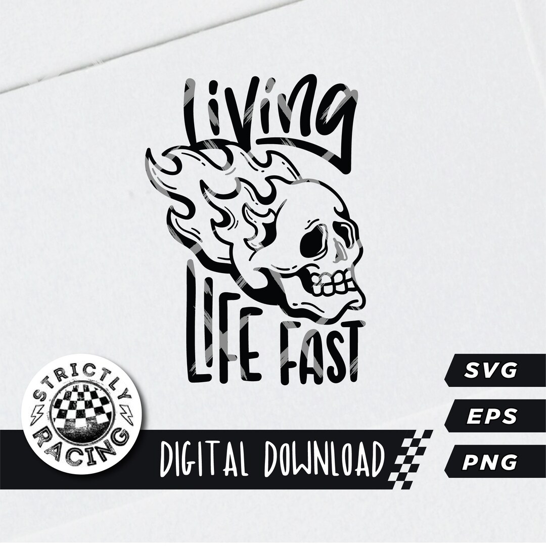 Living Life Fast SVG Dirt Bike Digital Design Cricut Silhouette Strider ...