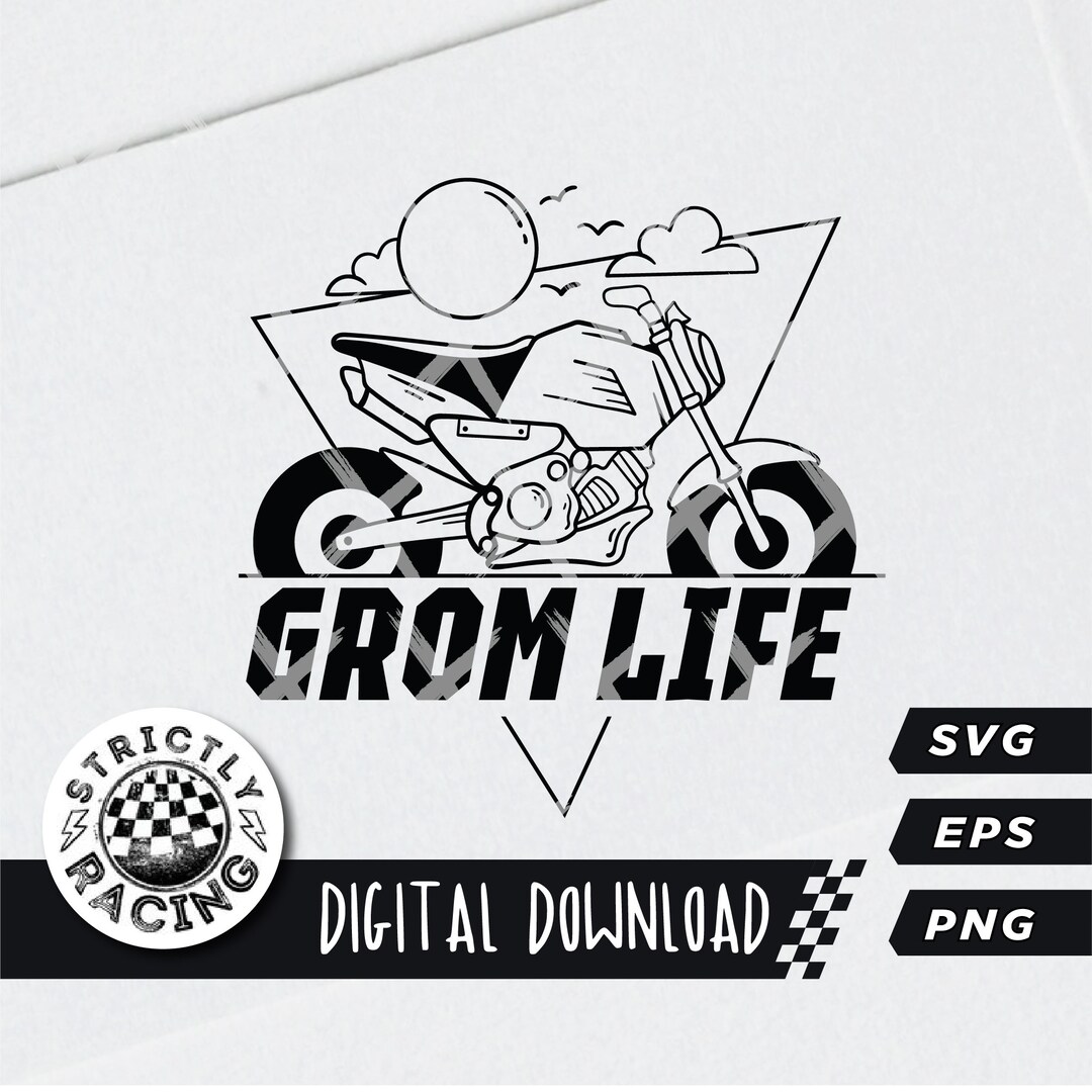 Grom Life SVG Dirt Bike Digital Design Cricut Silhouette - Etsy