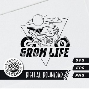 Grom Life SVG Dirt Bike Digital Design Cricut Silhouette - Etsy