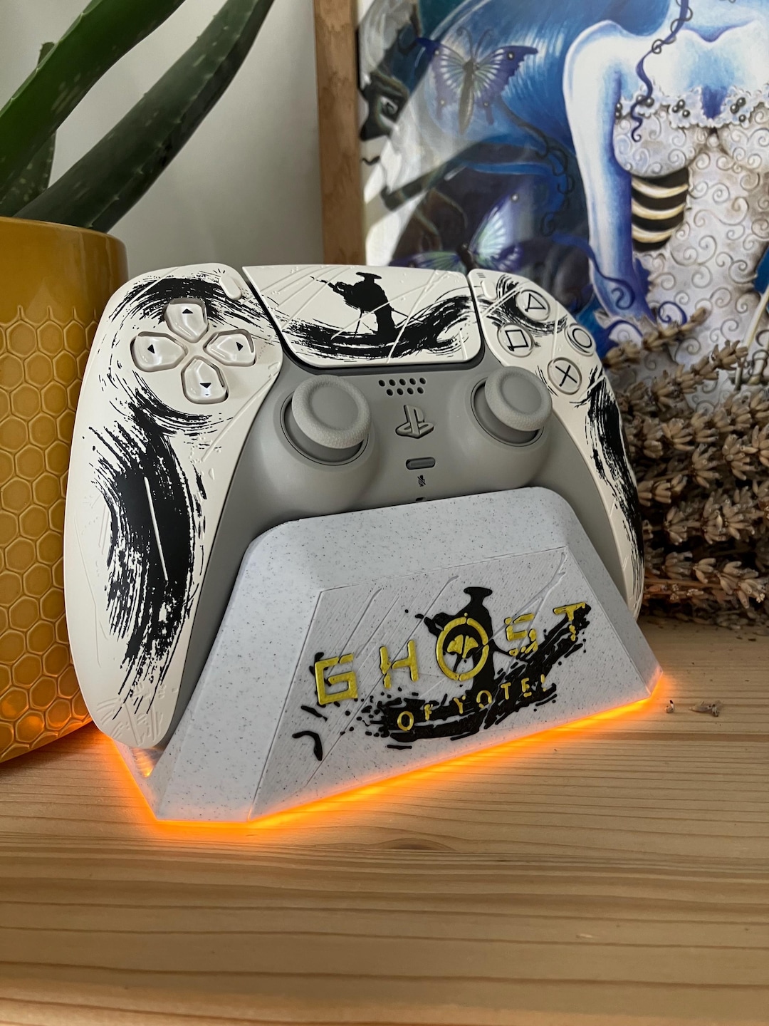 Ghost of Yotei Themed PS5 Controller Stand - With or Without Leds - Gaming Accessory ...