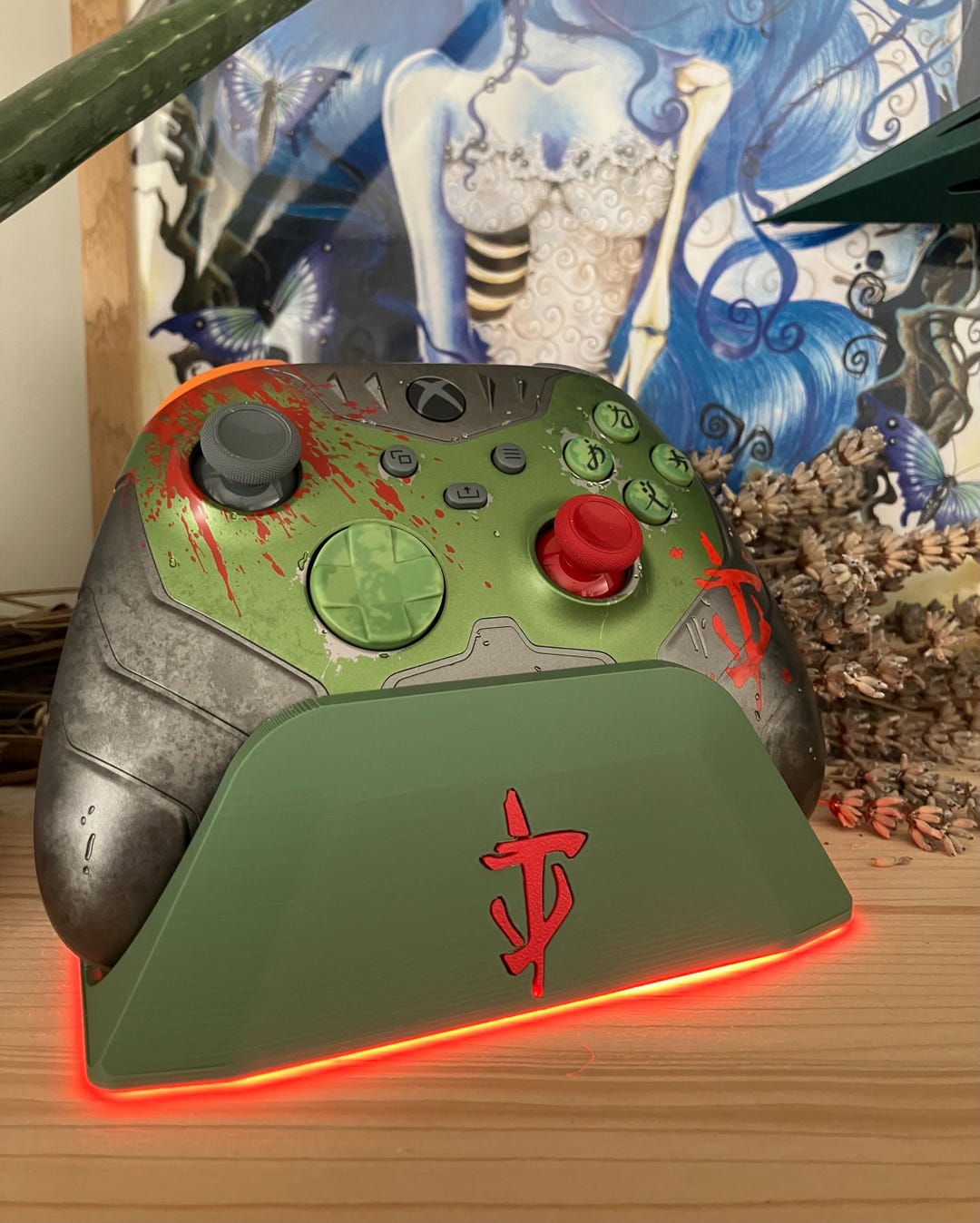 Doom-themed Xbox Controller Stand | Customizable LED Display Stand ...