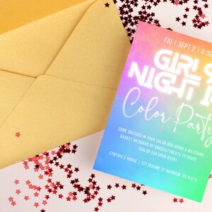 Editable Girls Night Invitation Template, Girls Night Party Invite ...