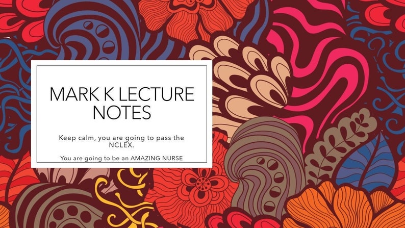 Mark Klimek Nclex Review Lecture Notes - Etsy