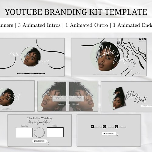 Youtube Branding Kit Youtube Banner Template Canva Youtube - Etsy