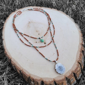 3 Layered Beaded Elk Antler Necklace - Etsy