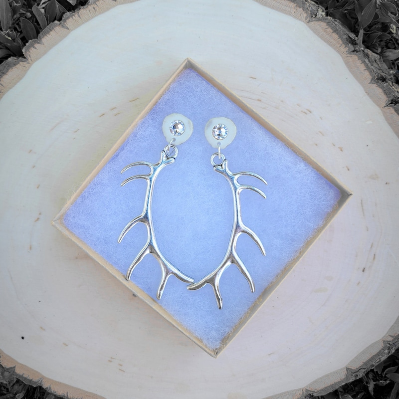 Elk Antler Dangle Earrings - Etsy