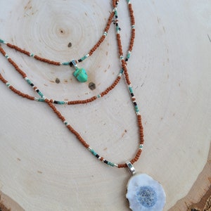 3 Layered Beaded Elk Antler Necklace - Etsy