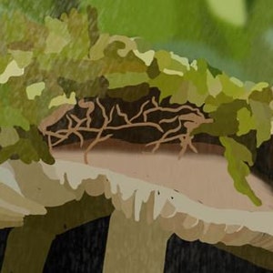 8.5x11 Digital Ghost Art Print Mushroom Spooky Halloween - Etsy