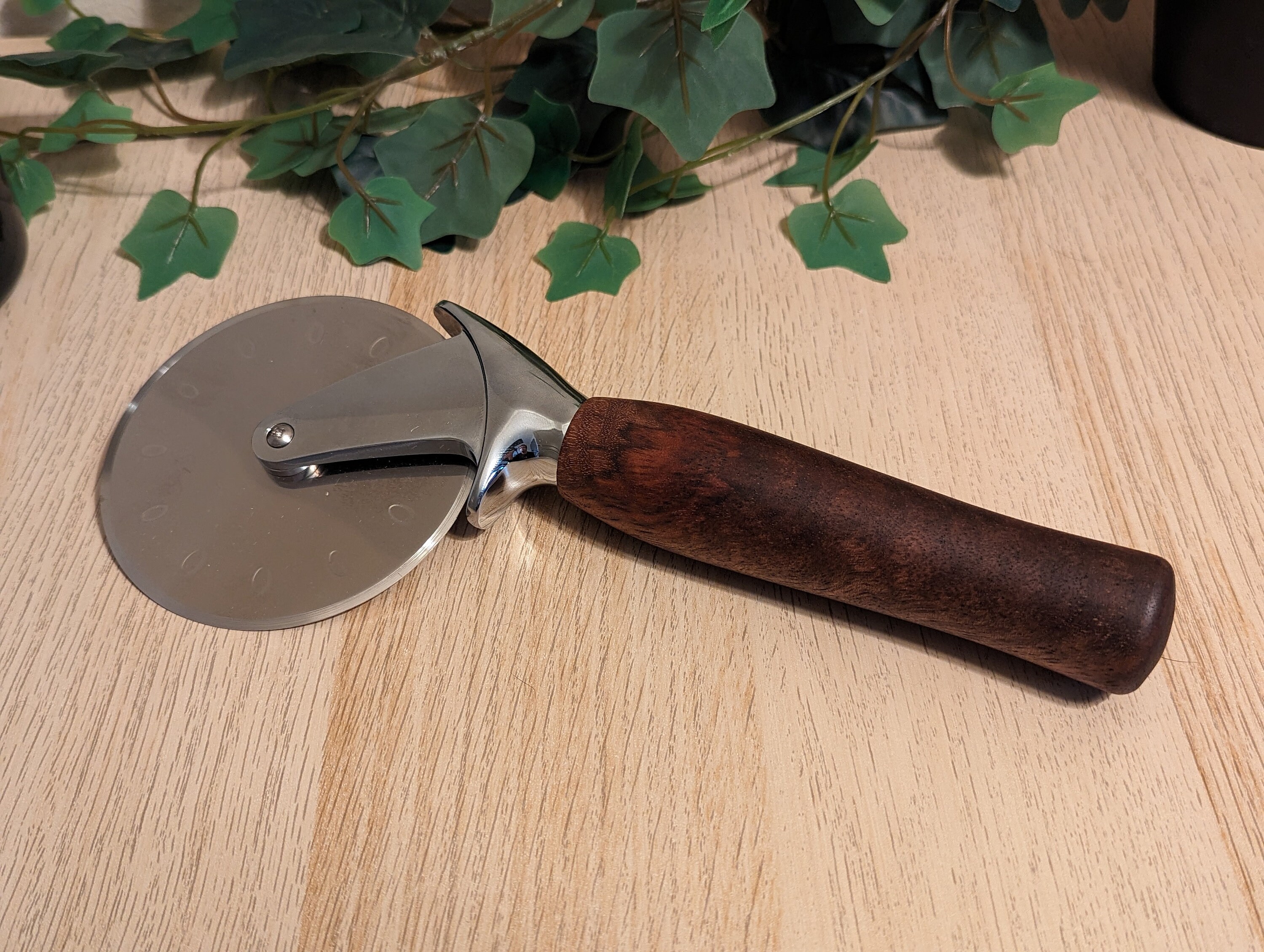 Artisan Pizza Cutter - 4" Stainless Steel Cutter With Wooden Handle - Etsy