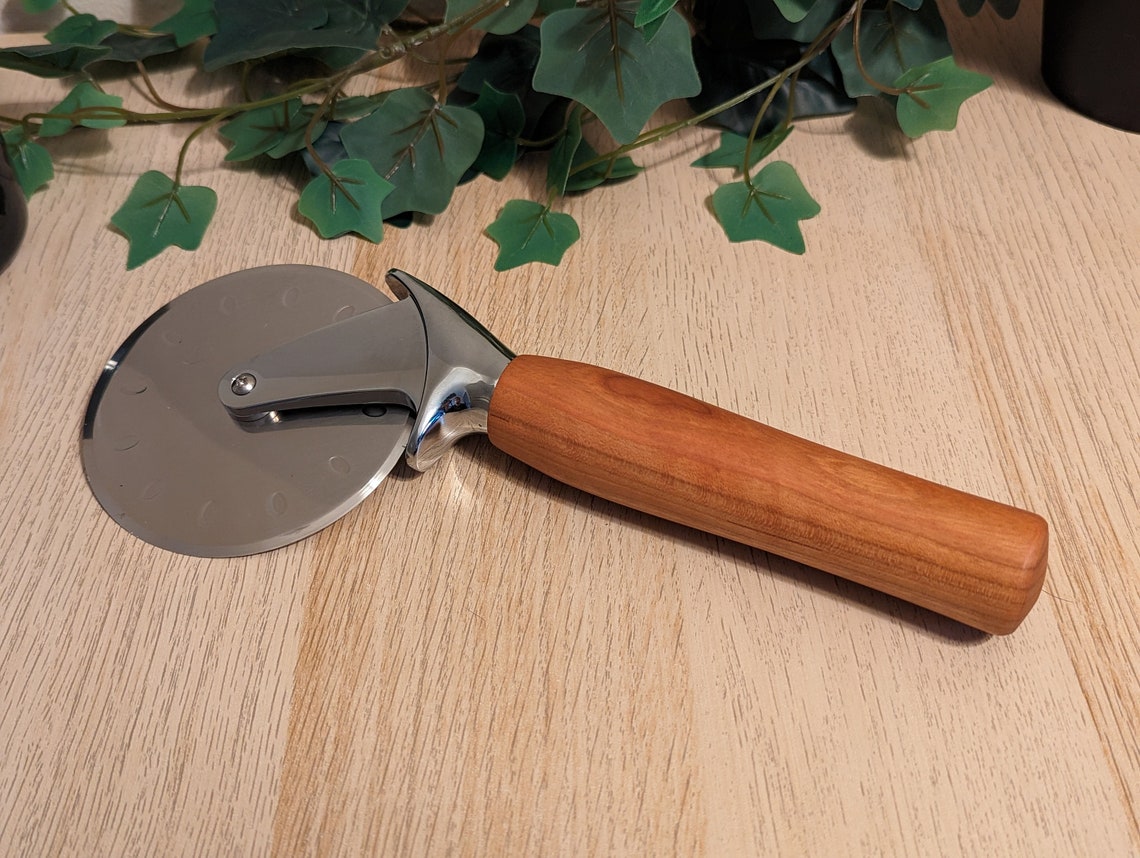 Artisan Pizza Cutter - 4" Stainless Steel Cutter With Wooden Handle - Etsy