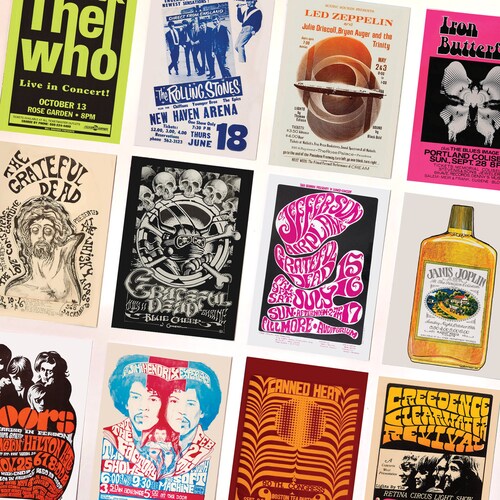 Set of 20 Grunge Woodstock Years Band Postcards Prints - Etsy