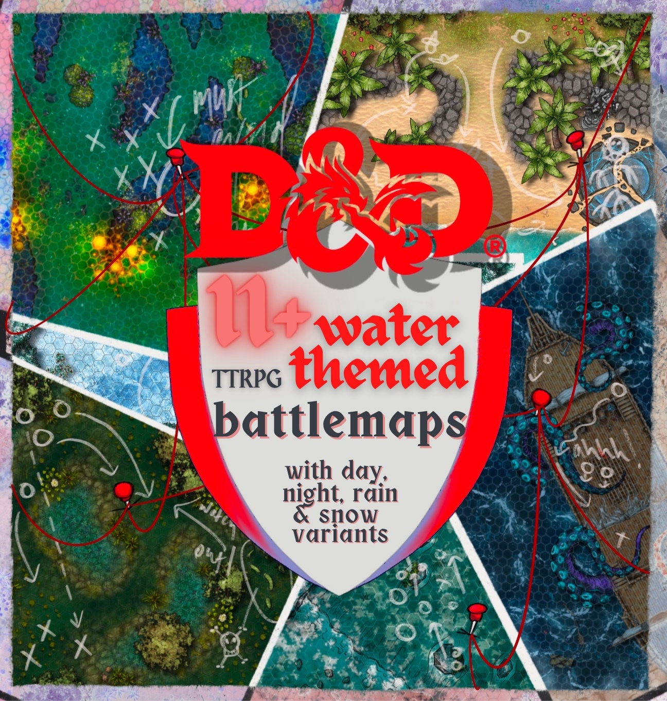 11 HD Water-themed Dnd Battlemaps, D&D, TTRPG, Battle Map, 5e, Roll20 ...