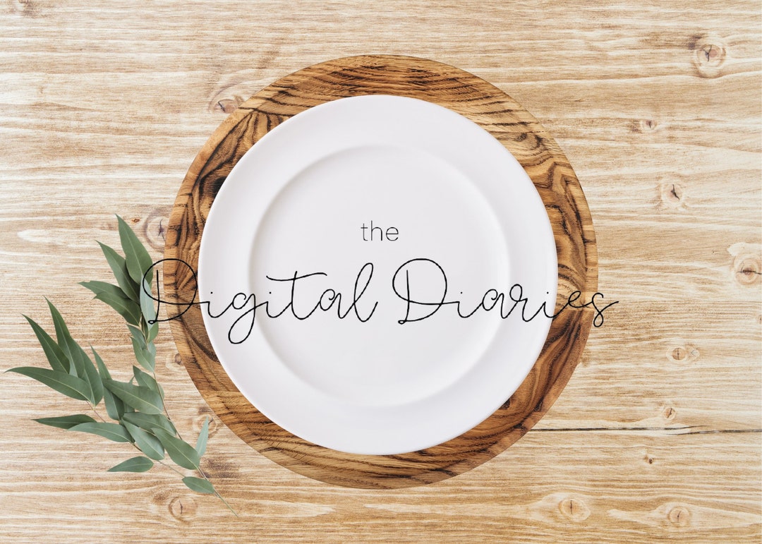 Flat Lay Mock up | White Plate Mock up | Farmhouse Table Setting Mock ...