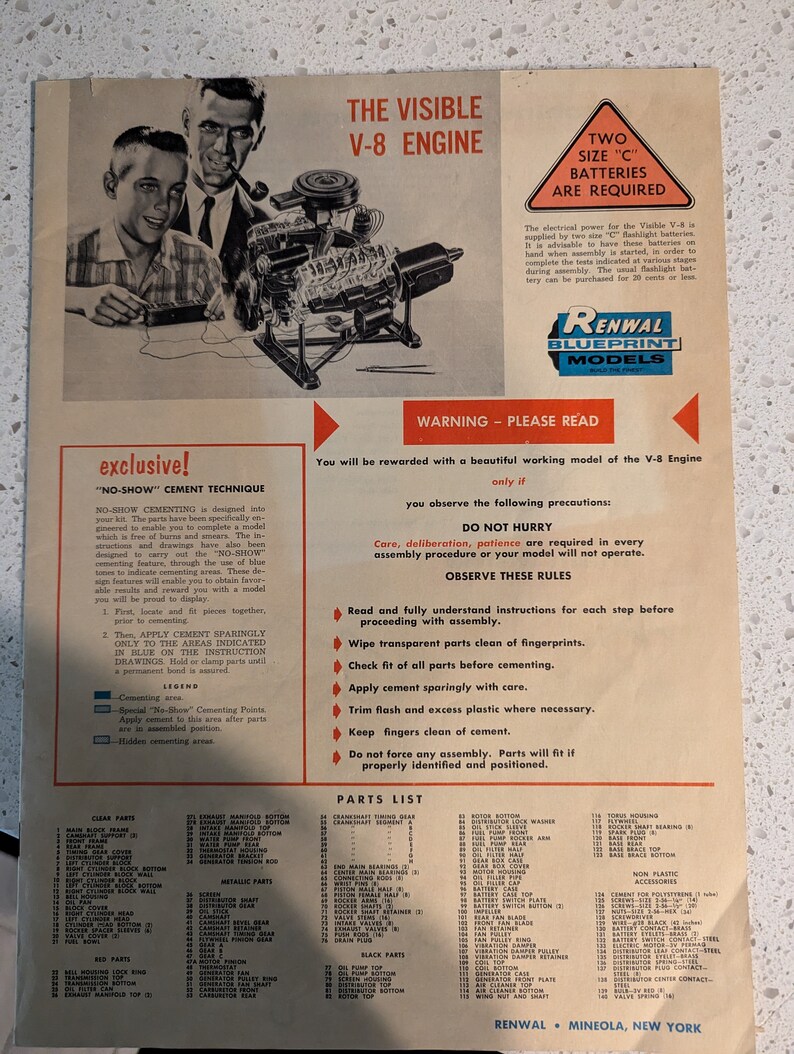 The Visible V8 Engine by Renewal Blueprint Models - Etsy