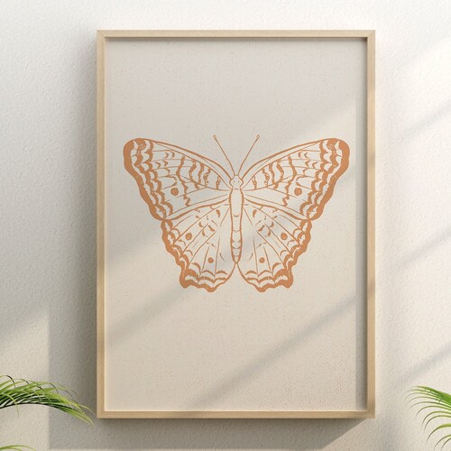 Butterfly Art Print Boho Wall Art Neutral Butterfly Art - Etsy