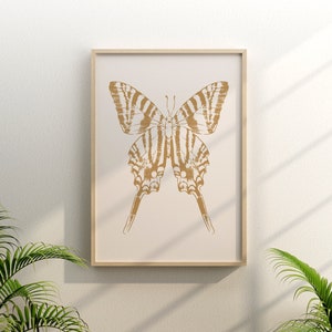 Butterfly Art Print, Boho Wall Art, Neutral Butterfly Art, Digital ...