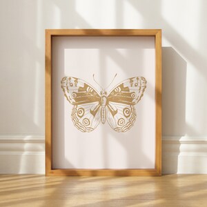 Butterfly Art Print, Boho Wall Art, Neutral Butterfly Art, Digital ...
