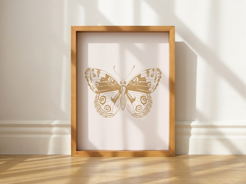 Butterfly Art Print, Boho Wall Art, Neutral Butterfly Art, Digital ...