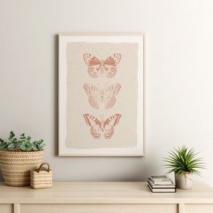 Butterfly Art Print, Boho Butterflies, Boho Girl's Nursery, Girl's Room ...