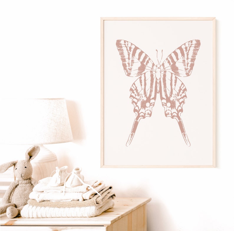 Butterfly Art Print Boho Wall Art Neutral Butterfly Art - Etsy
