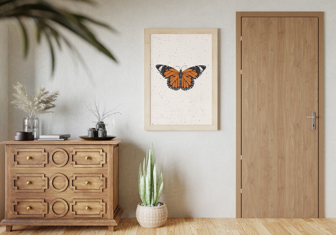 Monarch Butterfly Print, Monarch Printable, Boho Butterfly, Butterfly ...