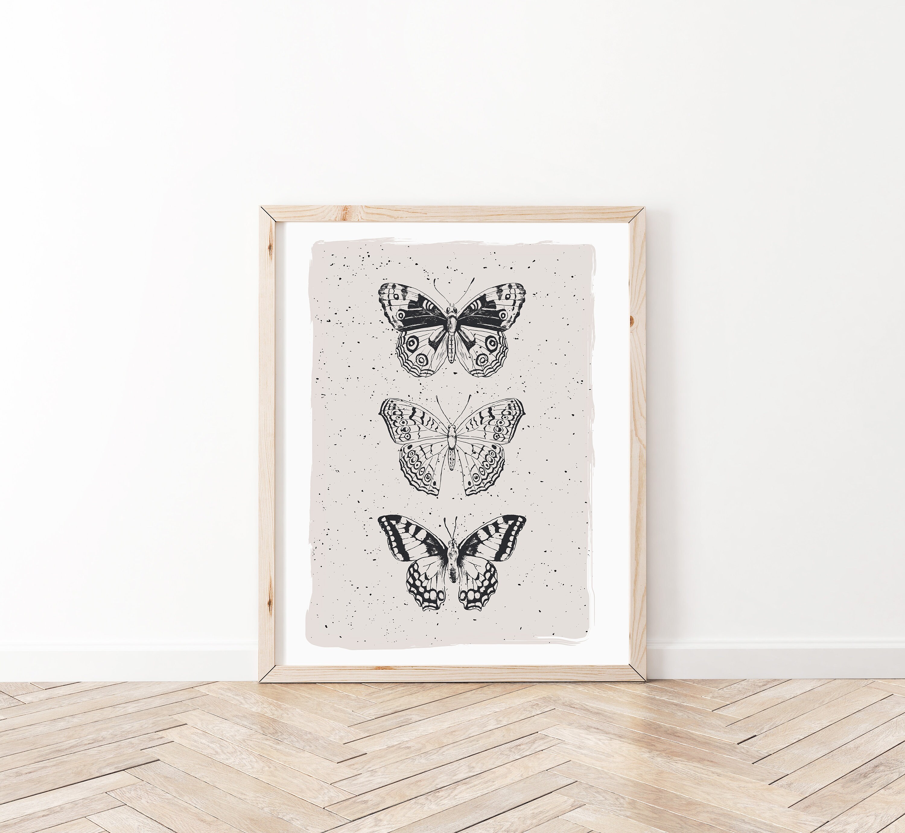 Neutral Butterfly Print, Boho Butterflies, Neutral Wall Art, Digital ...