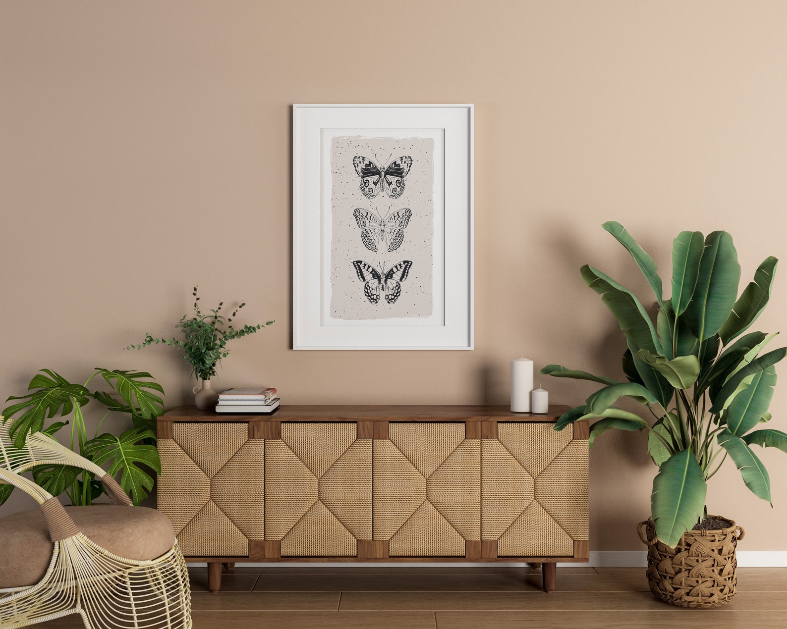 Neutral Butterfly Print, Boho Butterflies, Neutral Wall Art, Digital ...