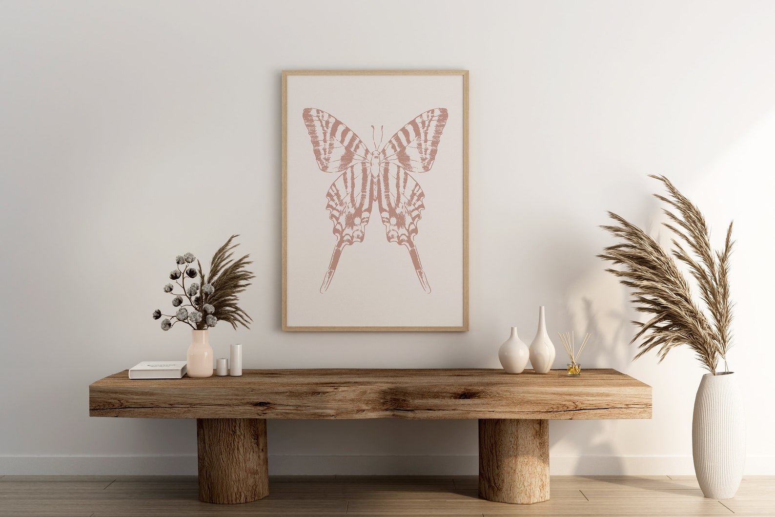 Butterfly Art Print Boho Wall Art Neutral Butterfly Art - Etsy